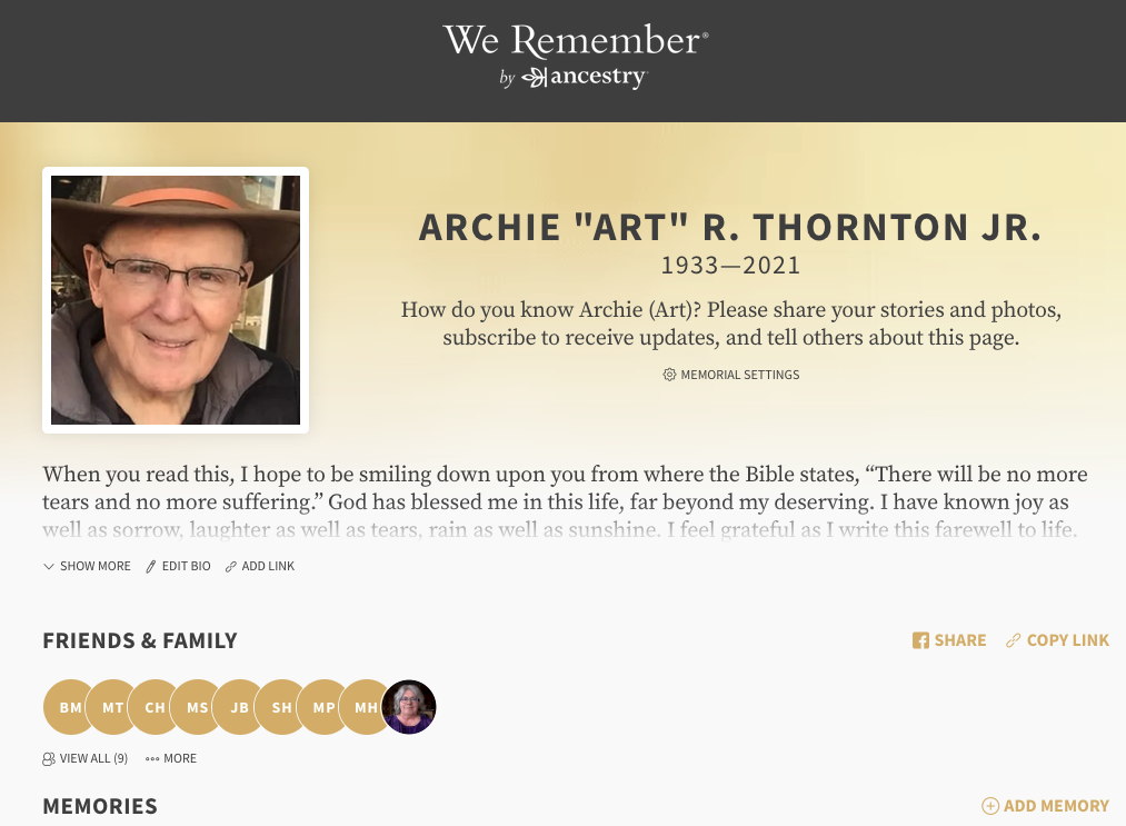 “We Remember” our loved ones - Hazel Thornton